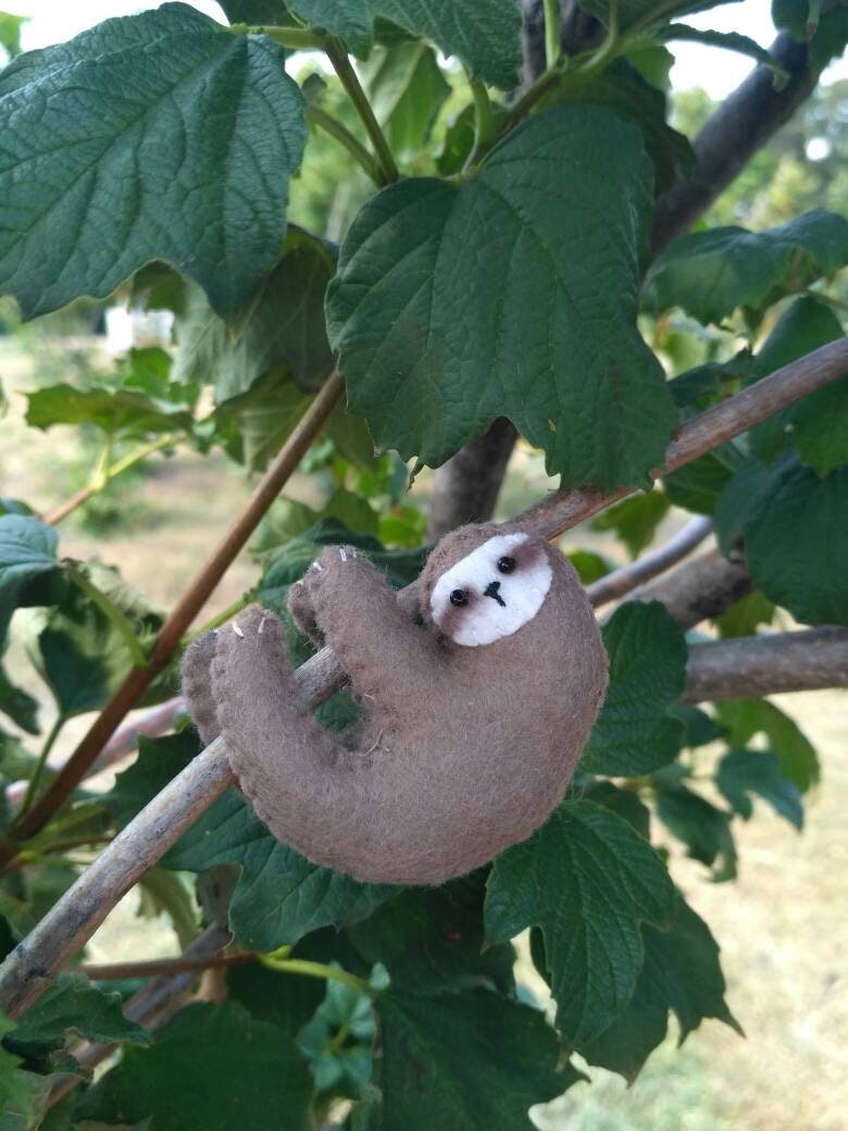 Sloth Gift Cute Bjd Pet Tiny Felt Animal Baby Sloth Miniature Plush ...