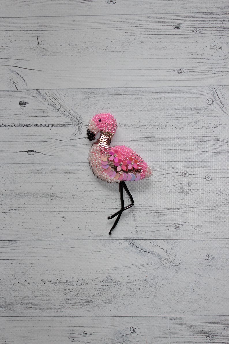 Pink Flamingo Bird Brooch Pin for Girls Flamingo Gift Cute Handmade ...