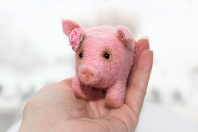 Stuffed Piglet Miniature Pig Figurine Plush Piggy Toy Pet for | Etsy
