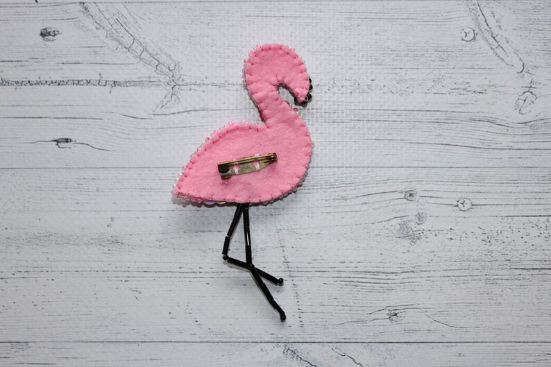 Pink Flamingo Bird Brooch Pin for Girls Flamingo Gift Cute Handmade ...