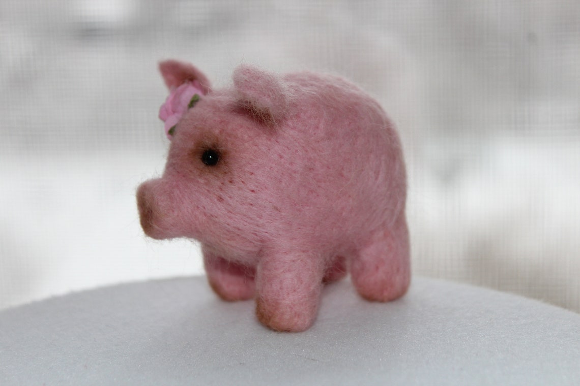 Stuffed Piglet Miniature Pig Figurine Plush Piggy Toy Pet for | Etsy