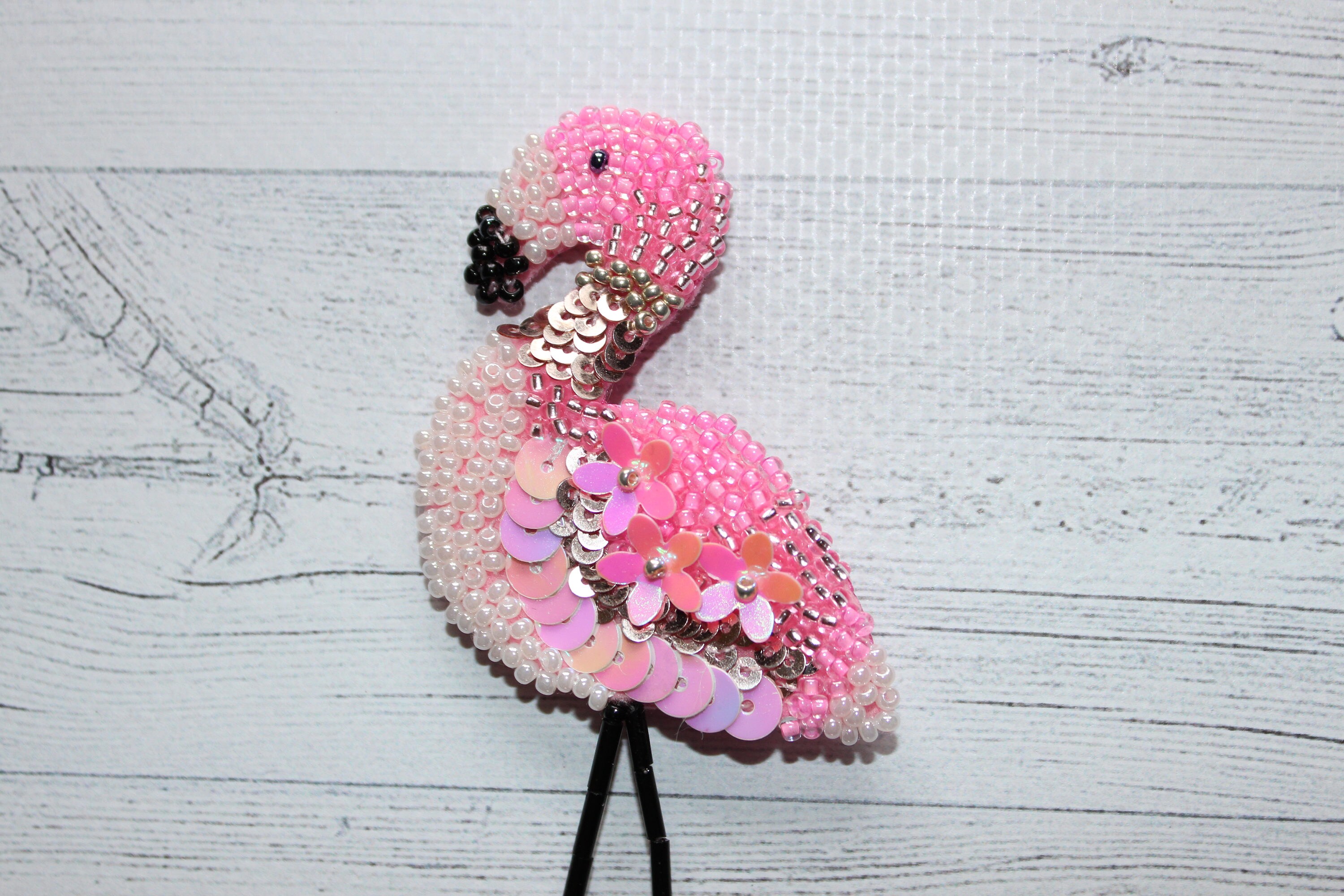 Pink Flamingo Bird Brooch Pin for Girls Flamingo Gift Cute Handmade ...