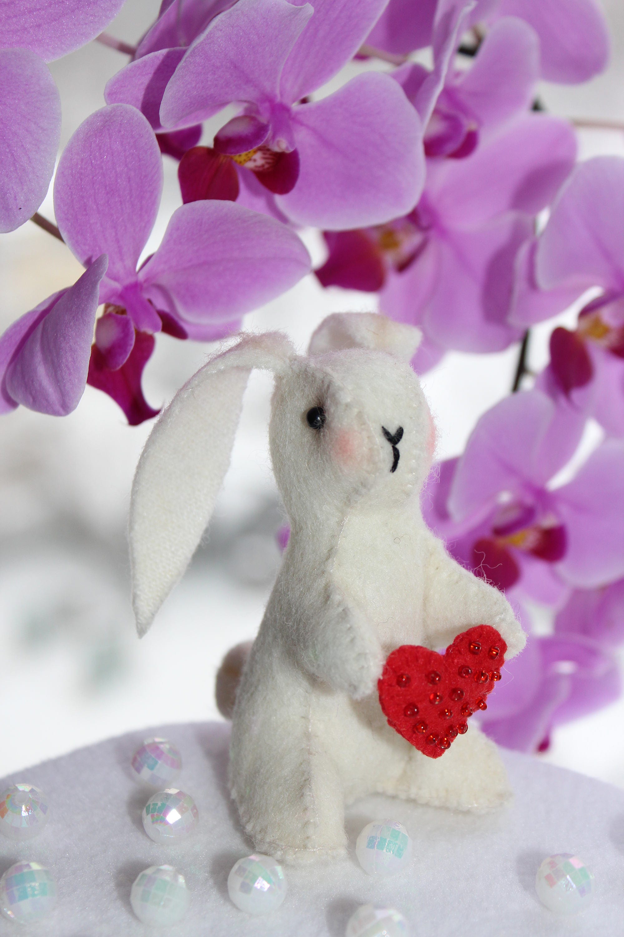 White Rabbit Felted Rabbits White Rabbit Baby Pocket Gift for Girl ...