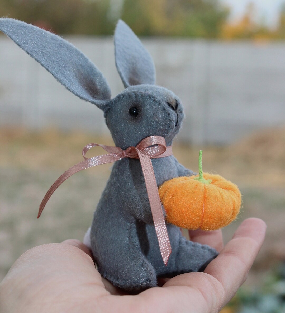 Halloween Decor, Pumpkin Spice, Bunny With Pumpkin Fall Decoration ...