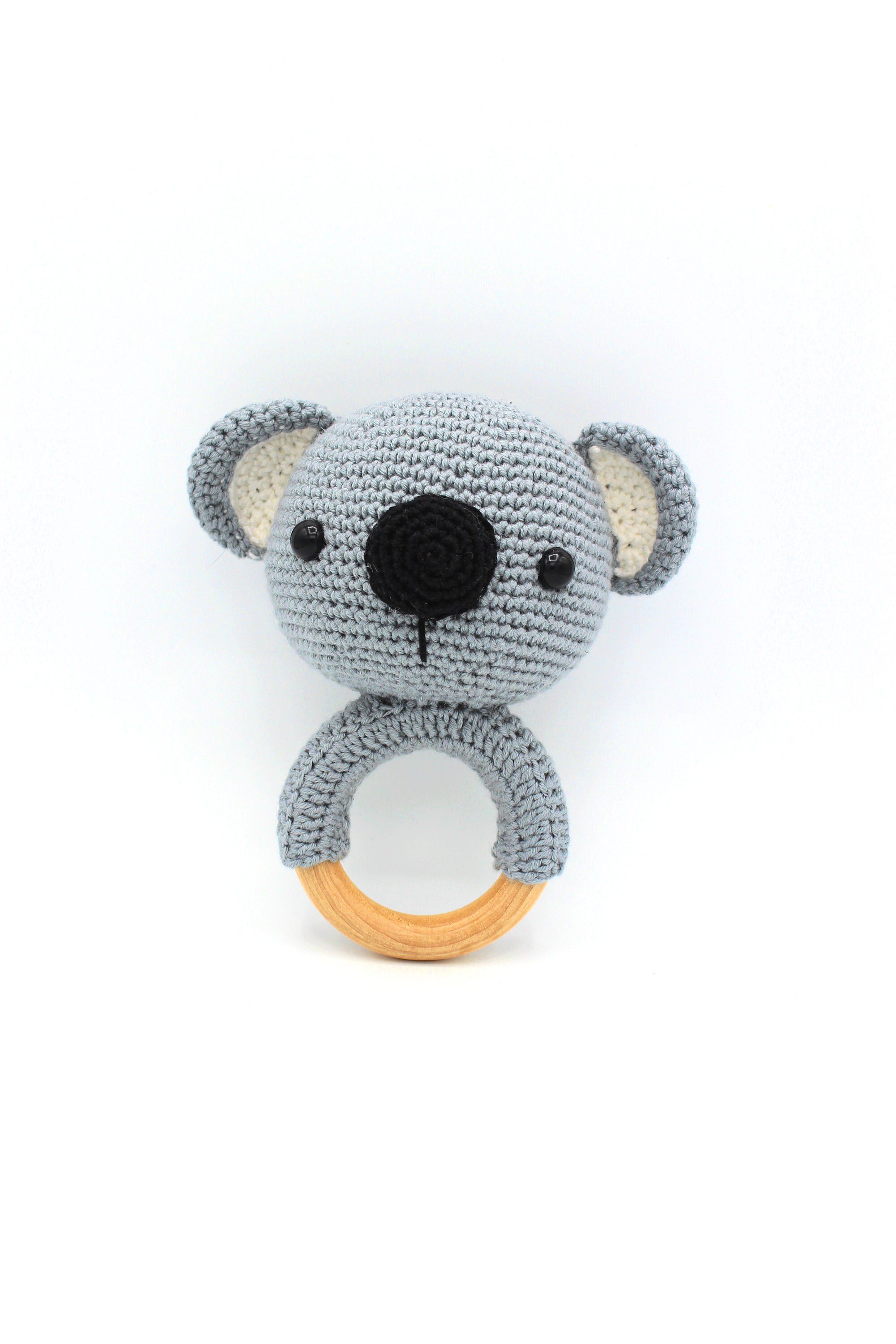 Baby Rattles Koala Toy Wooden New Baby Gift Organic Rattle Natural Toy ...