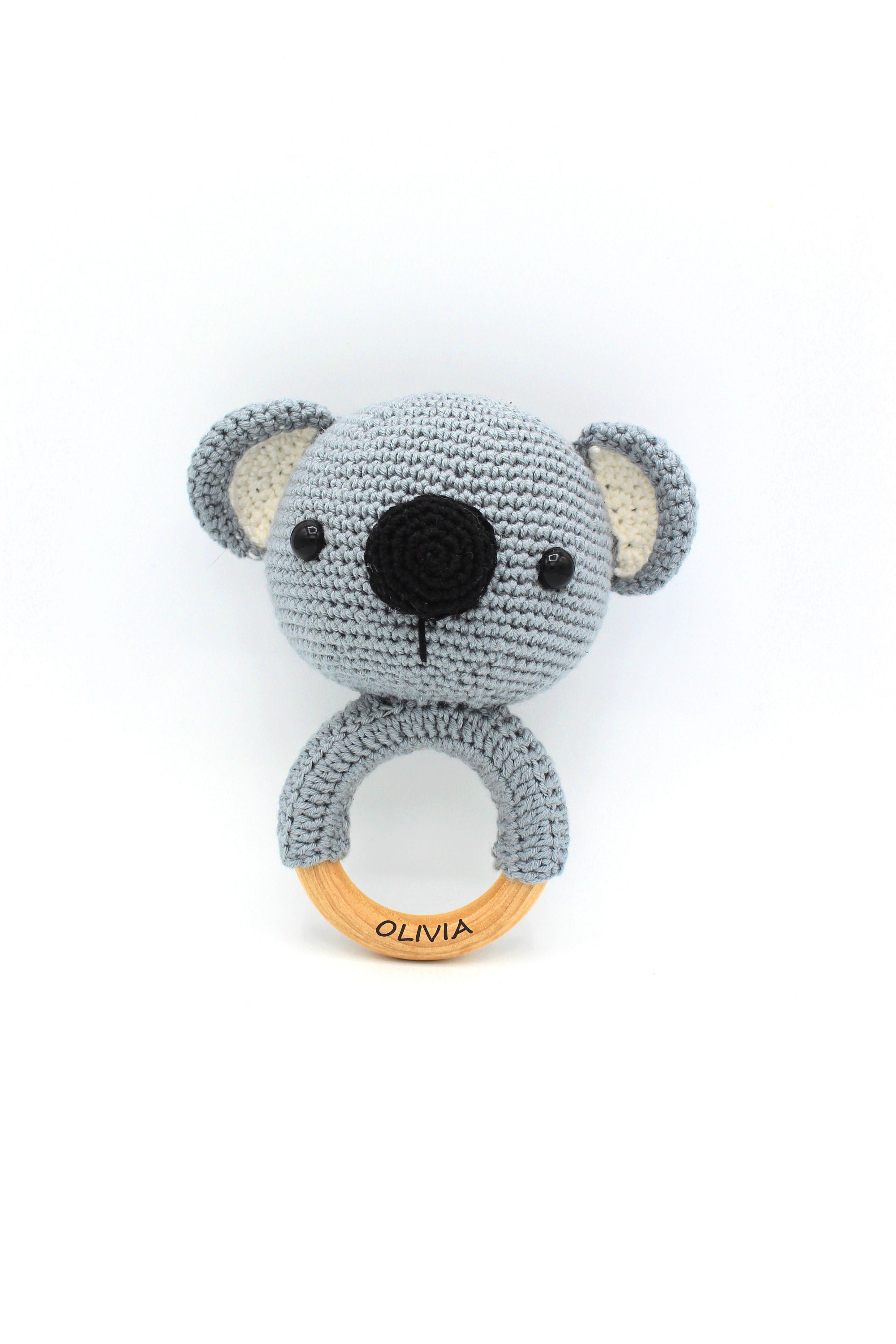 Baby Rattles Koala Toy Wooden New Baby Gift Organic Rattle | Etsy