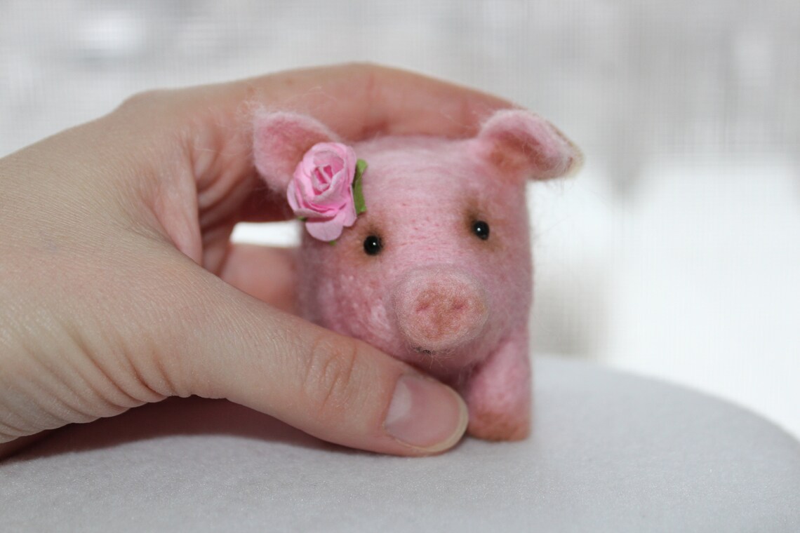 Stuffed Piglet Miniature Pig Figurine Plush Piggy Toy Pet for - Etsy