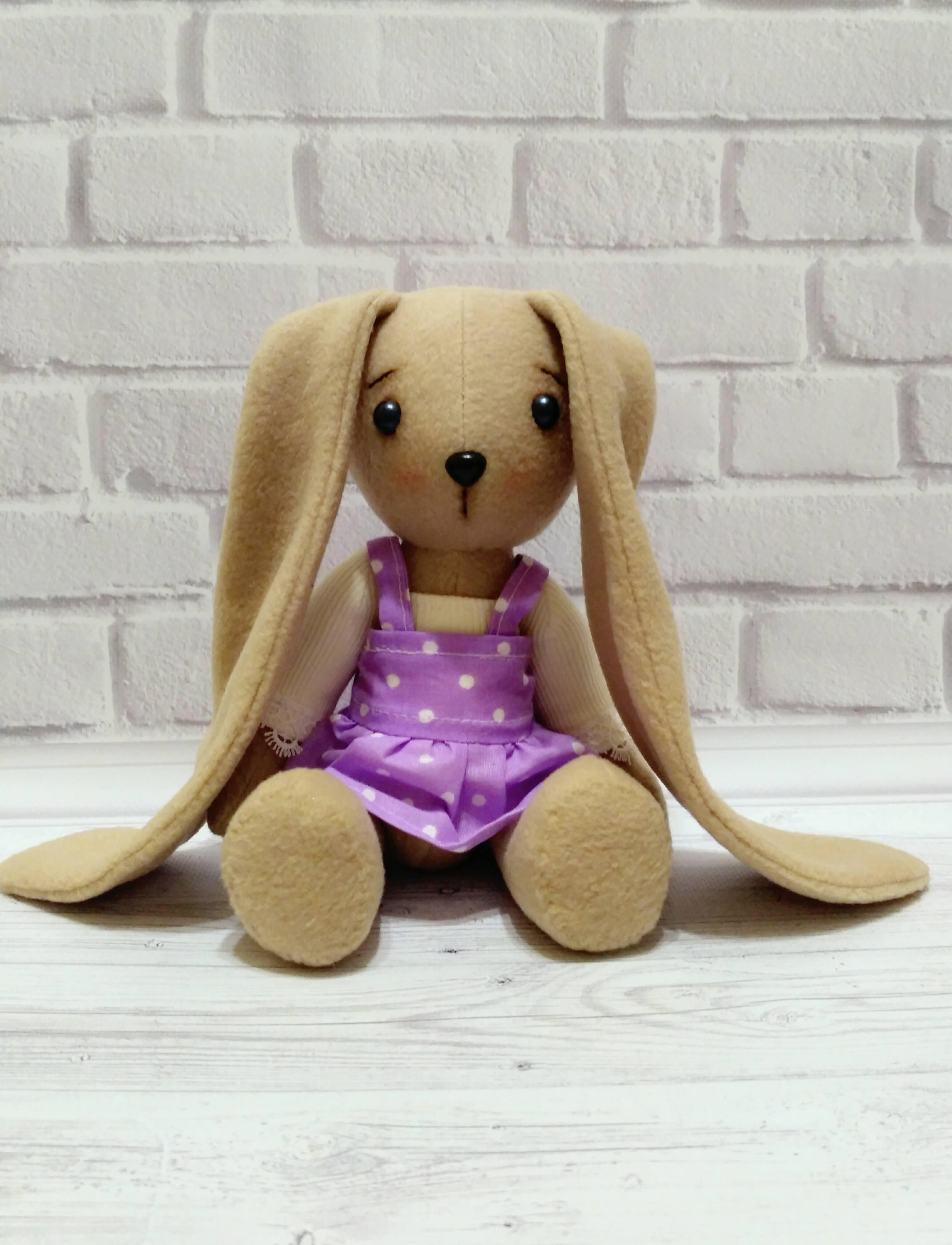 Stuffed Bunny Doll Easter Bunny Handmade Doll Stuffed Fabric Animal Toy ...