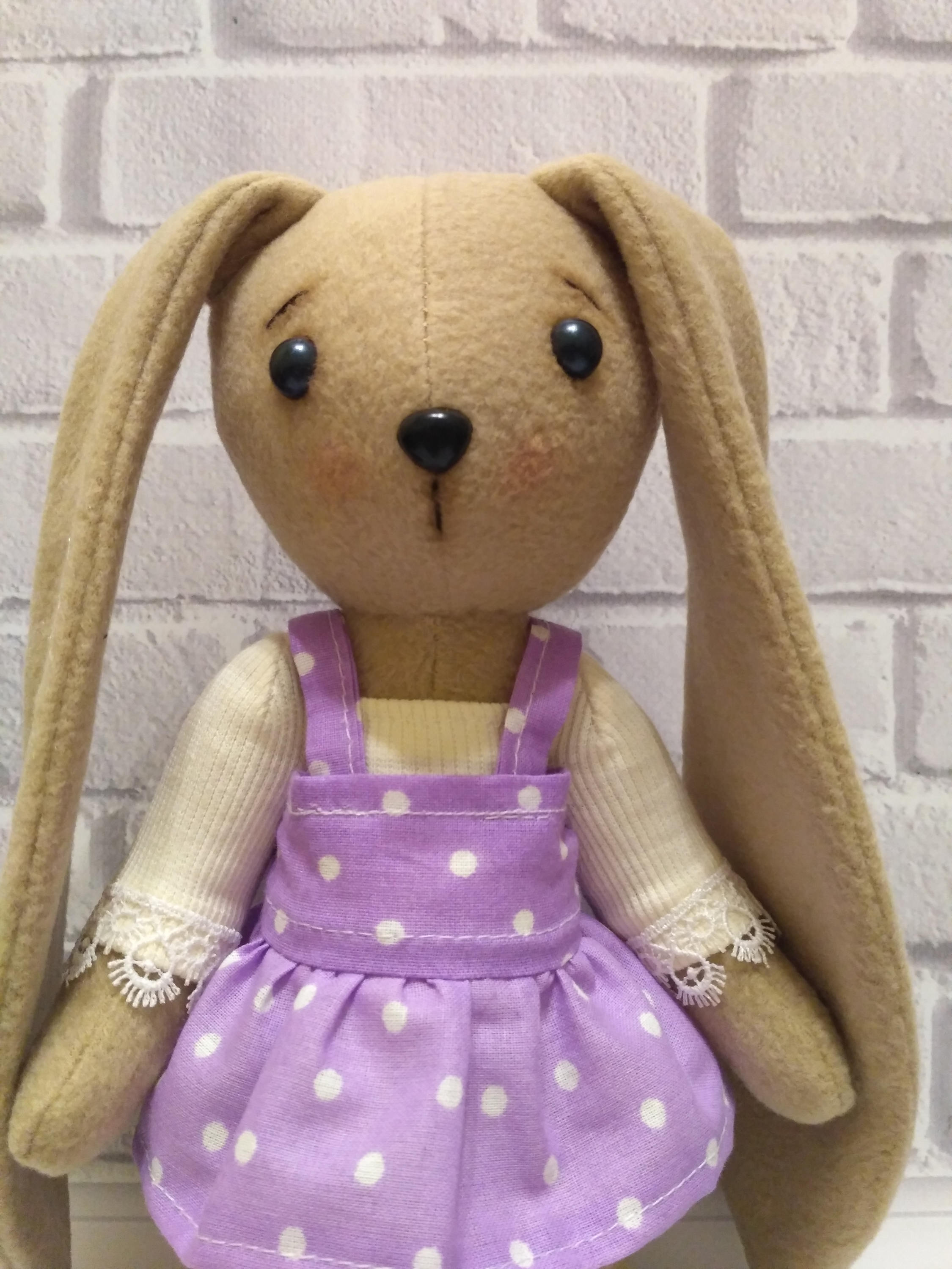 Stuffed Bunny Doll Easter Bunny Handmade Doll Stuffed Fabric Animal Toy ...