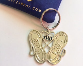 Runners Half Marathon Key Chain With Copper Disc - Etsy