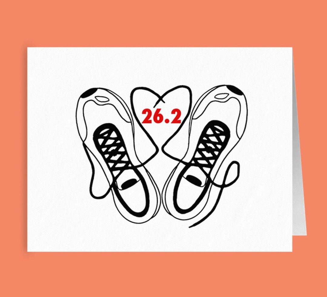 Funny Marathon Greeting Card - 26.2, Running, Runner, Good Luck - Etsy