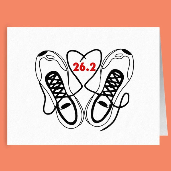 Marathon Runner Greeting Card - Etsy
