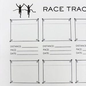 Printable Running Race Tracker: 4 Colors, 8.5x11 or A4 (digital ...