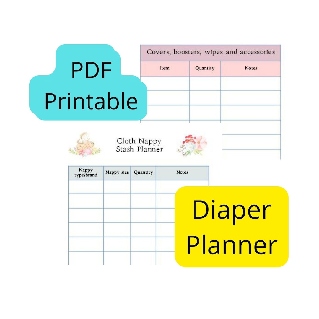 Printable Cloth Nappy Planner Print at Home diaper Stash - Etsy