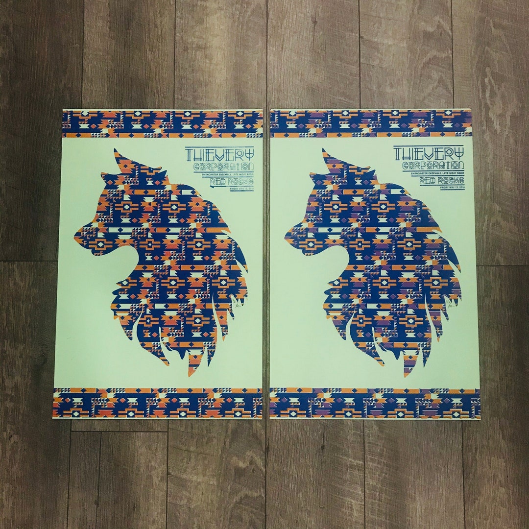 XLUSIV Aztec Wolf Screen Print Art Poster - Etsy