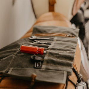 Tan Waxed Canvas Tool Bag/ Motorcycle Tool Roll - Etsy