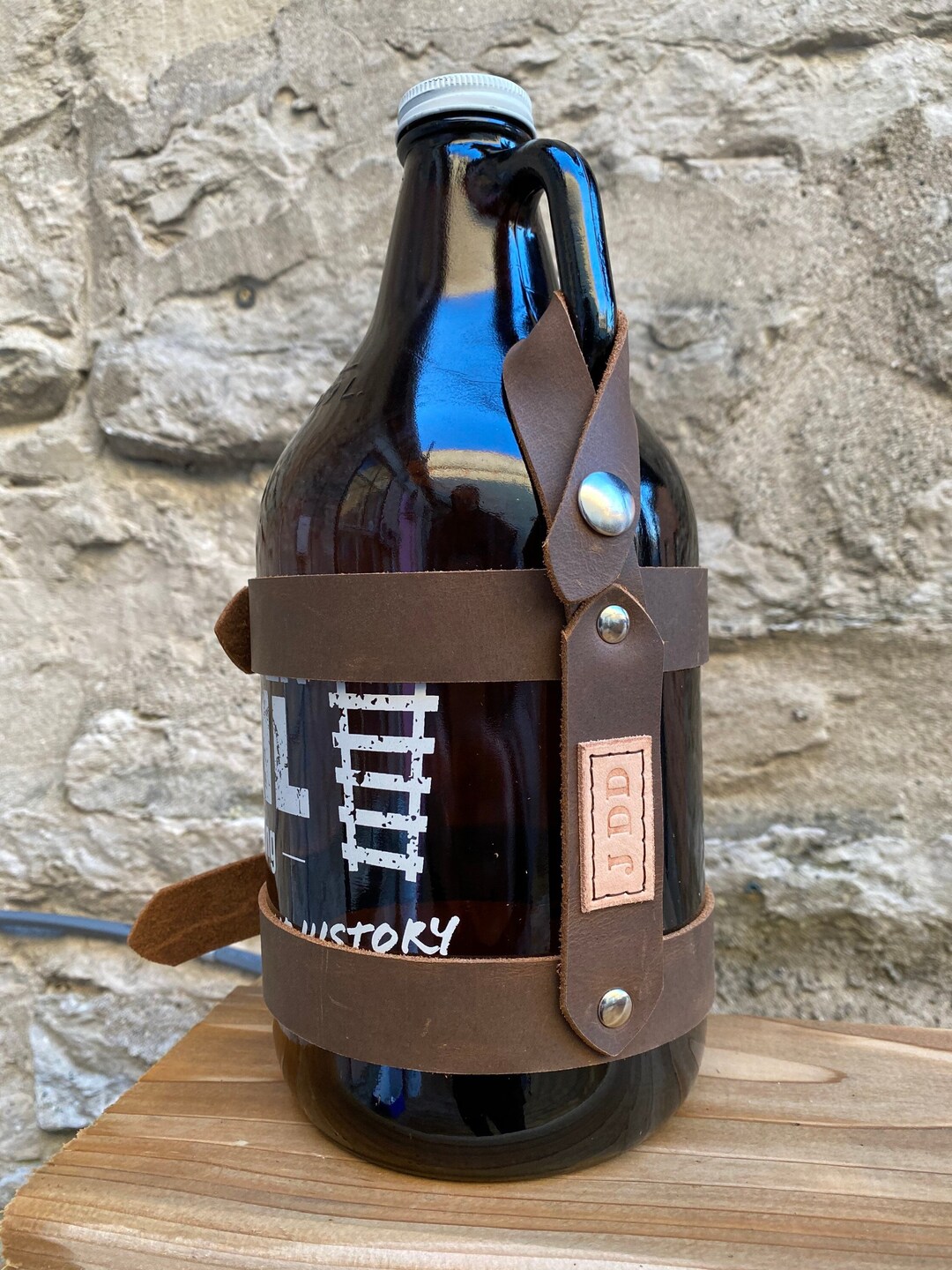 Craft Beer Gift: Leather Bicycle Beer Growler Caddy - Etsy