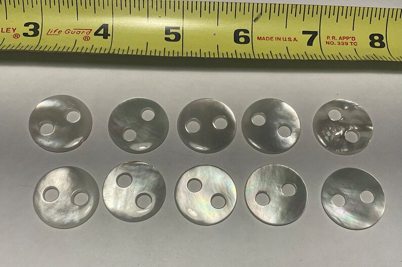 Vintage White Mother of Pearl 7/8 in Hand Carved Buttons Set of 10. - Etsy