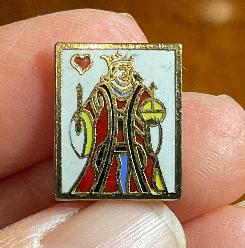 King of Hearts Enameled Buttons- Set of 5 - Etsy