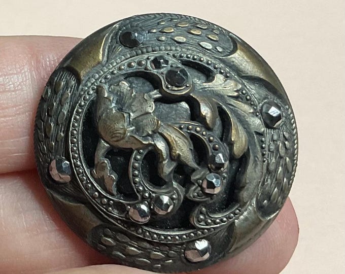 Extraordinary Victorian Floral Domed Metal Buttons With Cut Steel ...