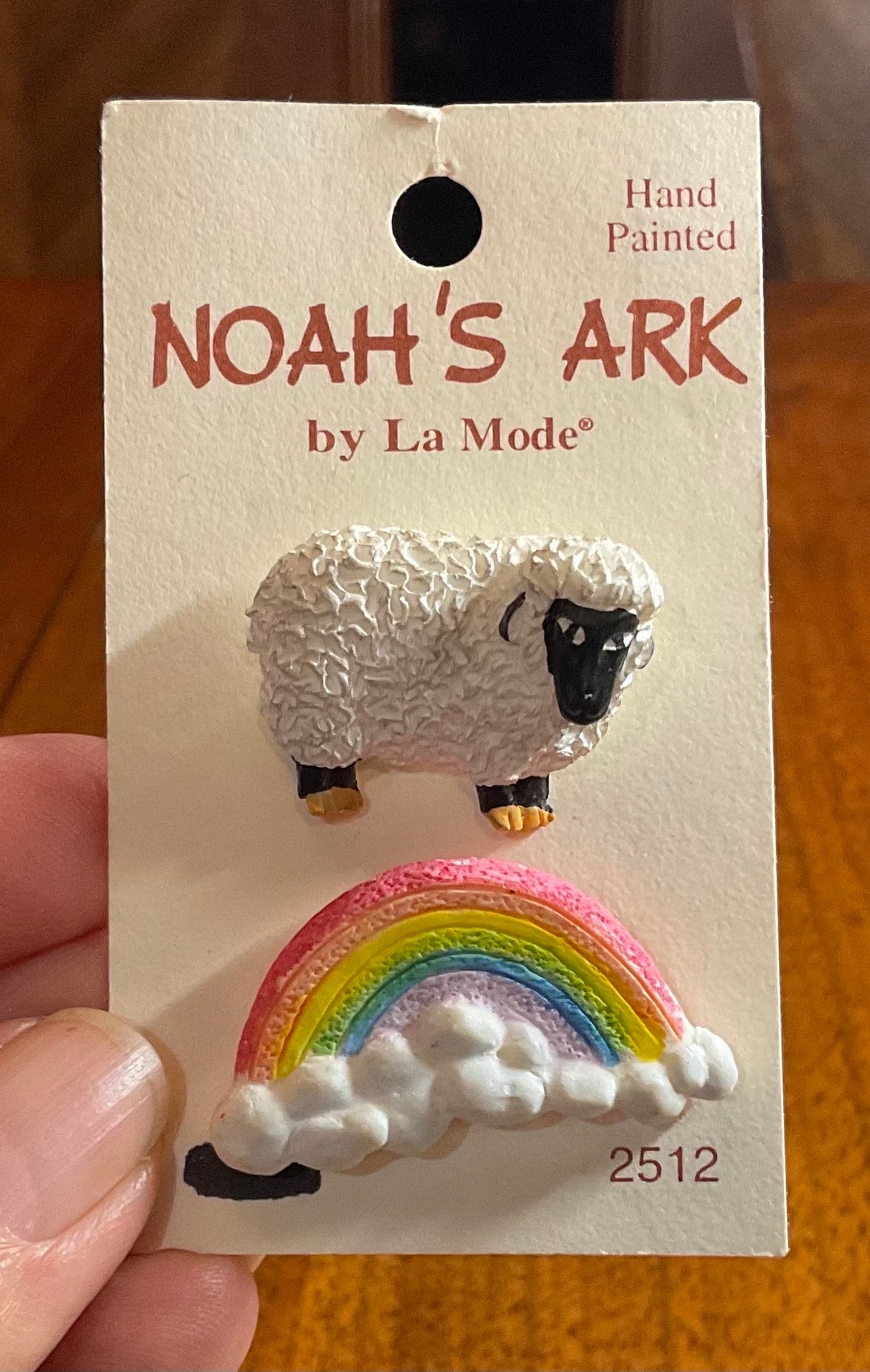 Noah’s Ark Hand Painted Buttons Lamb & Rainbow - Etsy