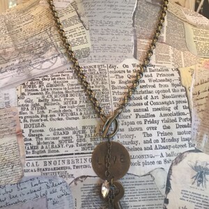 Steampunk Victorian Brass Chain 30 Inch Necklace. Includes a Vintage ...