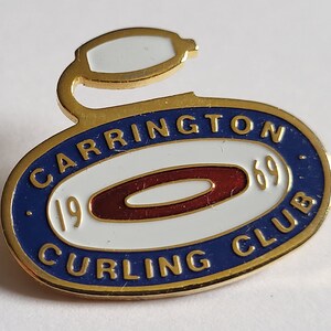 1969 Carrington Curling Club Members Lapel Pin Wear Vintage Sports ...