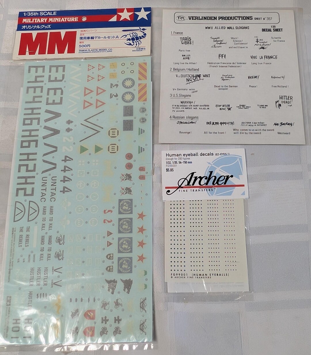 Military Miniature Mm Model Decal Lot Nip Unopened Models 1/35th Scale ...