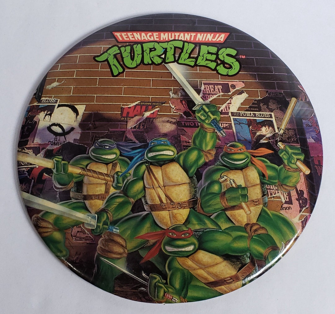 Teenage Mutant Ninja Turtles Original 1990 Vintage Button Pinback Large ...