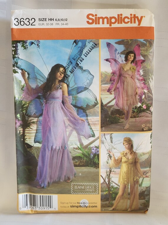 Fairy Princess Costume Sewing Pattern 3632 Size HH 681012 - Etsy