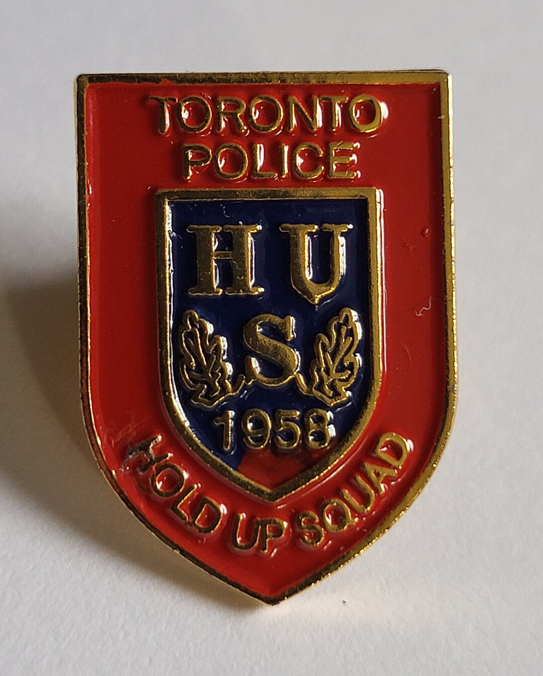 1958 Toronto Police HUS Hold up Squad Lapel Pin Ontario Canada ...