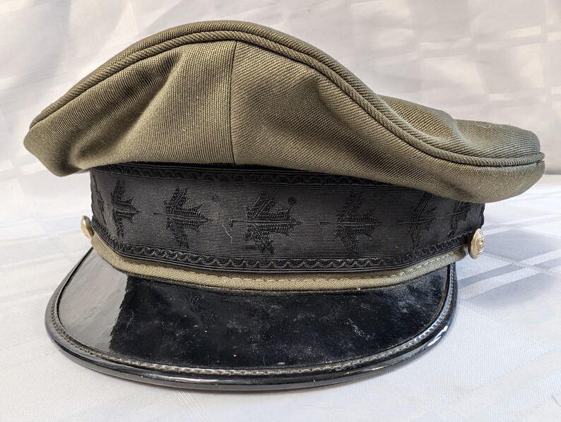 Canadian Military Hat Soldier Wear Maple Leaf Size 7-1/8 Vintage ...