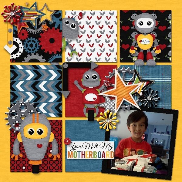 I Love You Bots Robot Valentine Digital Scrapbook Kit - Etsy