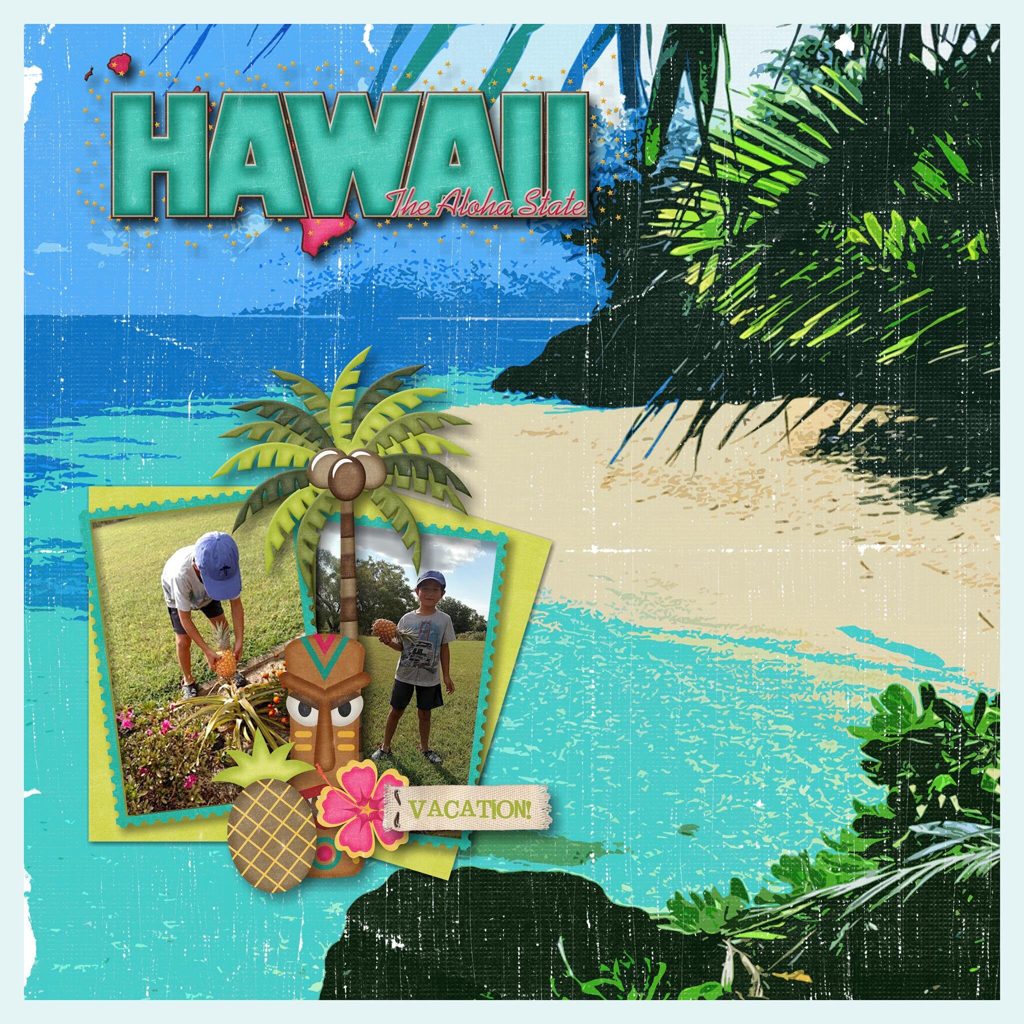 United States Hawaii Mini Digital Scrapbook Kit - Etsy