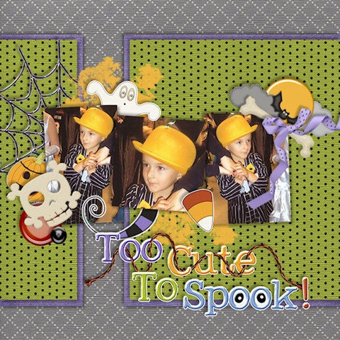 Too Cute to Spook Halloween Digital Scrapbook Kit | Etsy