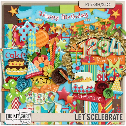 Birthday Wishes Girl Digital Scrapbook Kit - Etsy