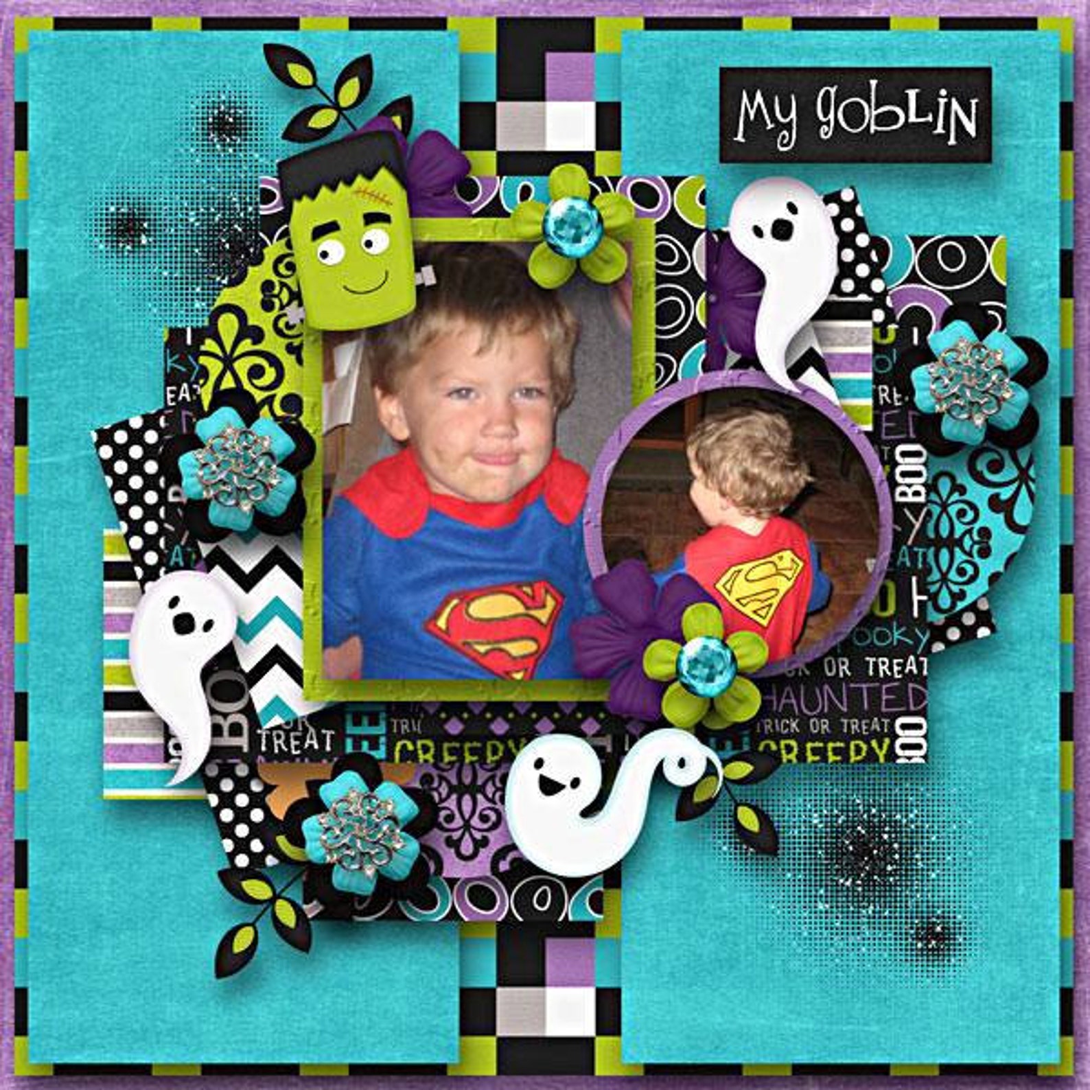 Boo Halloween Digital Scrapbook Kit - Etsy