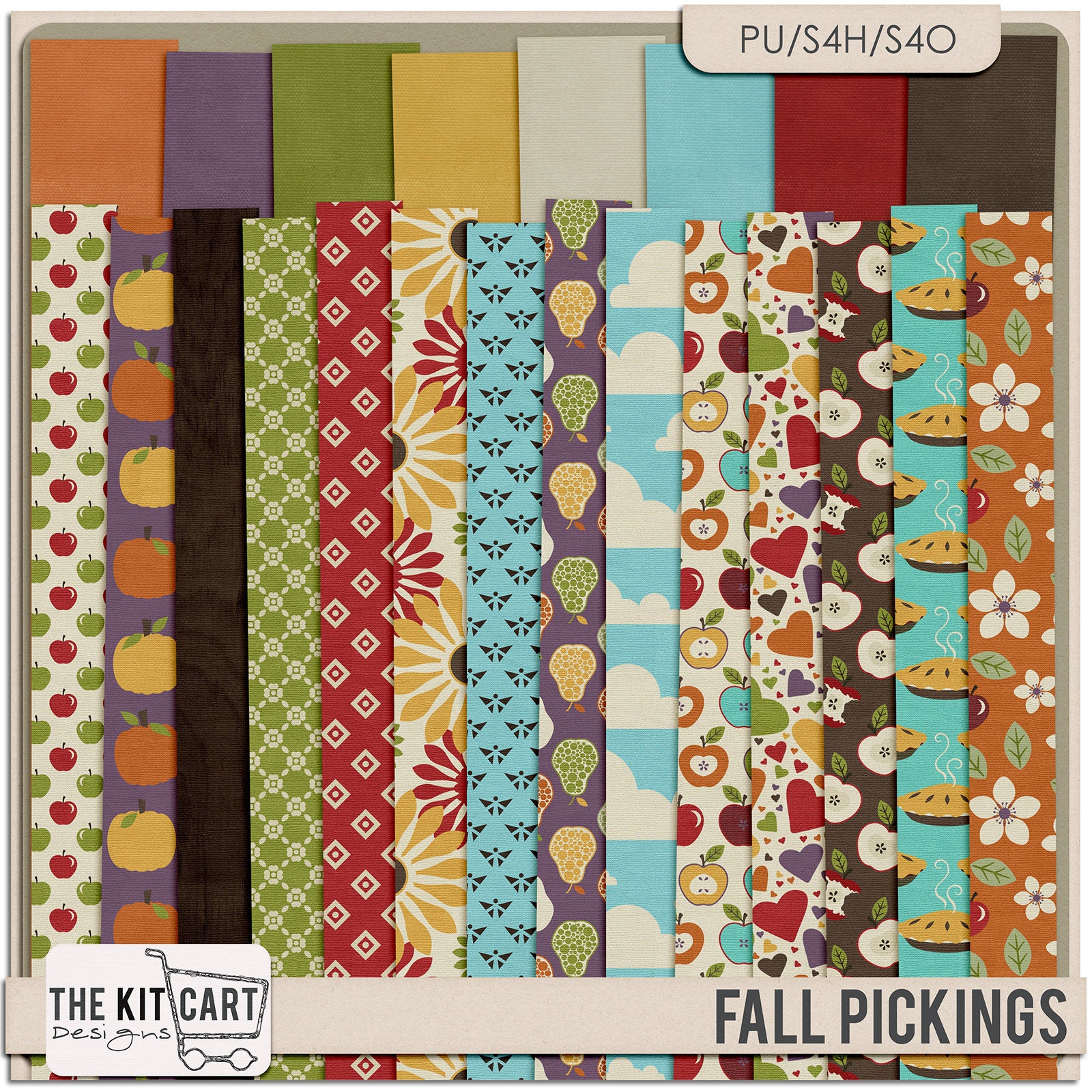 Fall Apple Harvest Pickings Digital Scrapbook Kit - Etsy