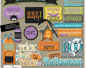 October 31st Halloween Trick or Treat Digital Scrapbook Kit | Etsy