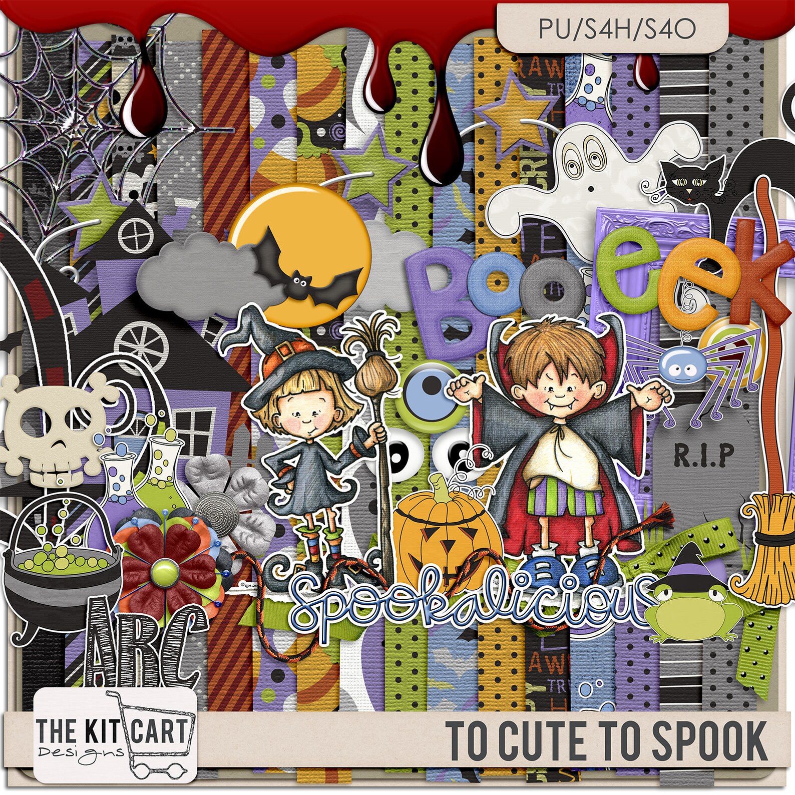 Too Cute to Spook Halloween Digital Scrapbook Kit - Etsy
