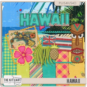 United States Hawaii Mini Digital Scrapbook Kit - Etsy