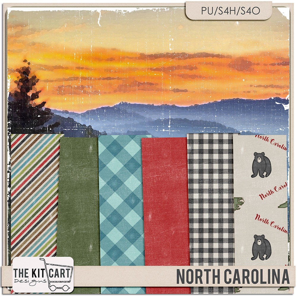 United States North Carolina Mini Digital Scrapbook Kit - Etsy