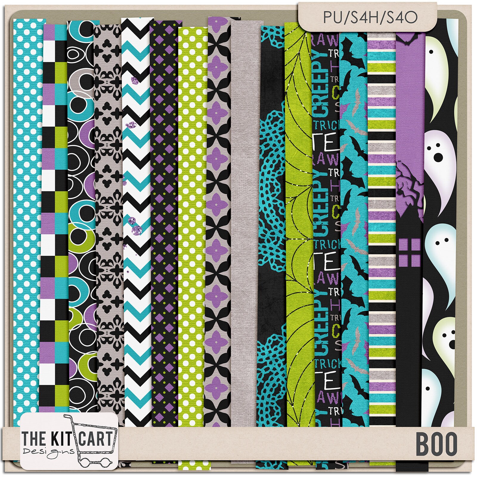 Boo Halloween Digital Scrapbook Kit - Etsy