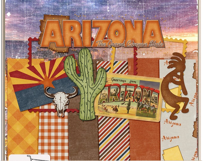 Arizona Journal Cards. Digital Scrapbooking. Project Life. - Etsy