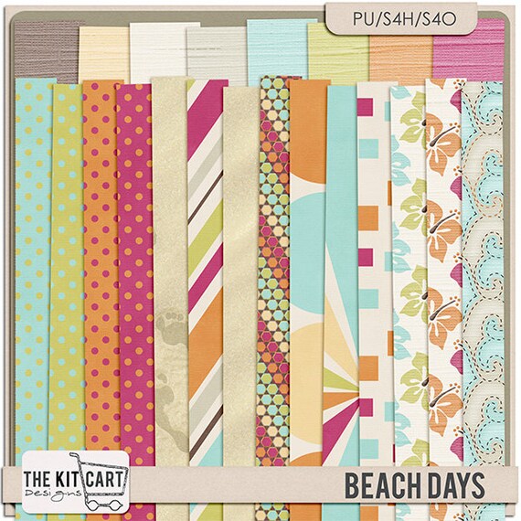 R and R Beach Vacation Summer Digital Scrapbook Kit Paper, Party & Kids ...