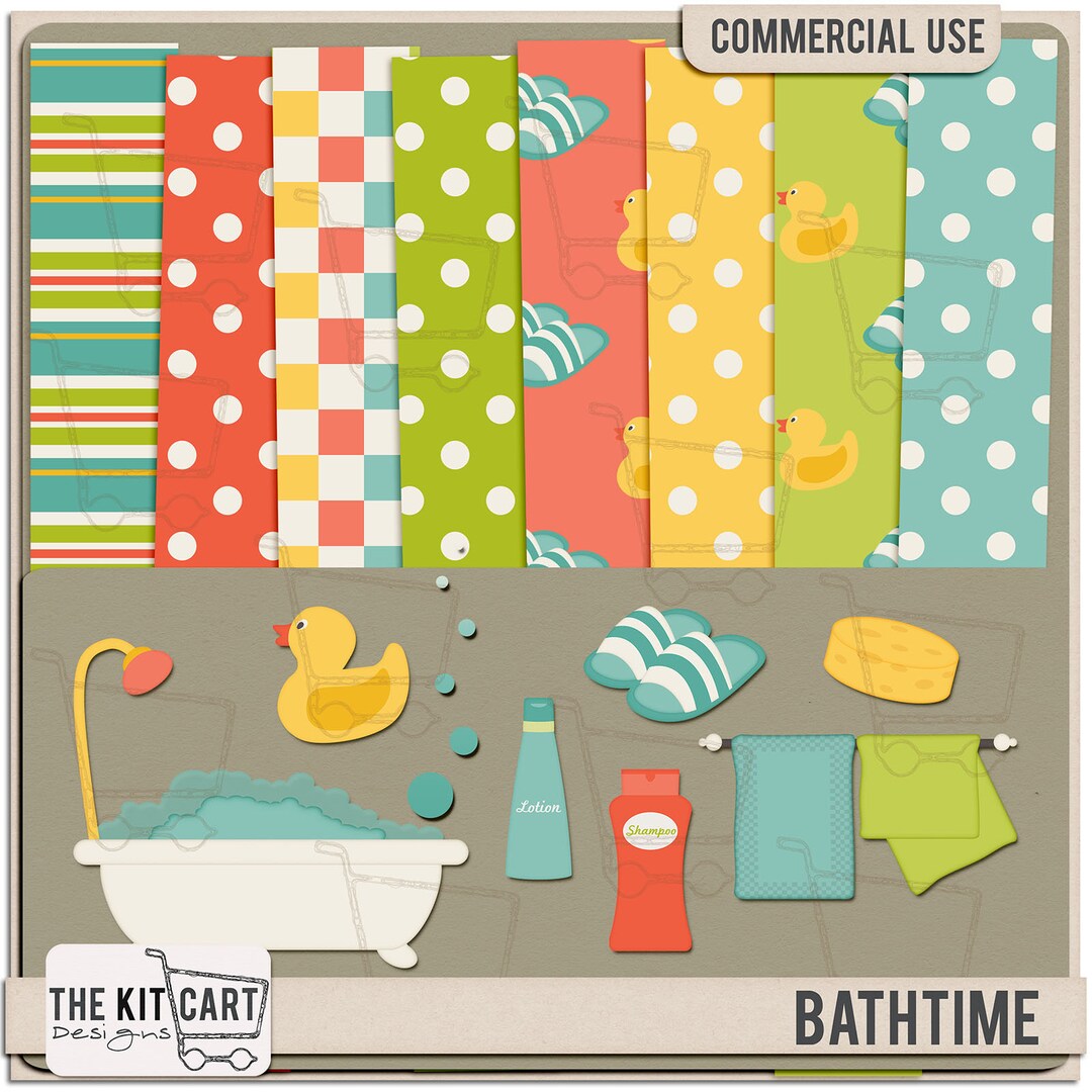Bathtime Baby Clipart Graphic Clip Art Digital Images Commercial Use ...