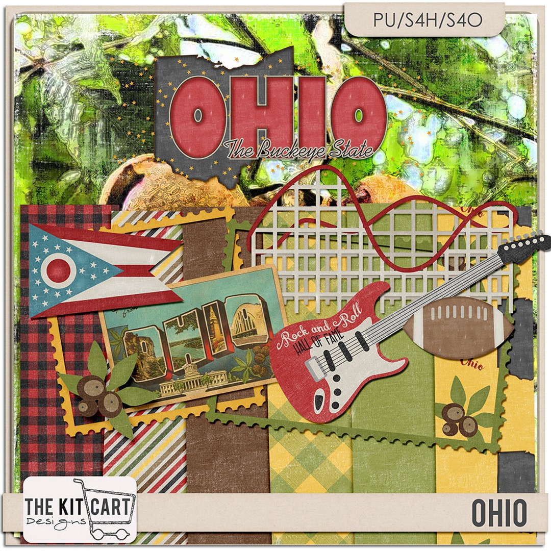 STORE CLOSING United States Ohio Travel Mini Digital Scrapbook Kit - Etsy