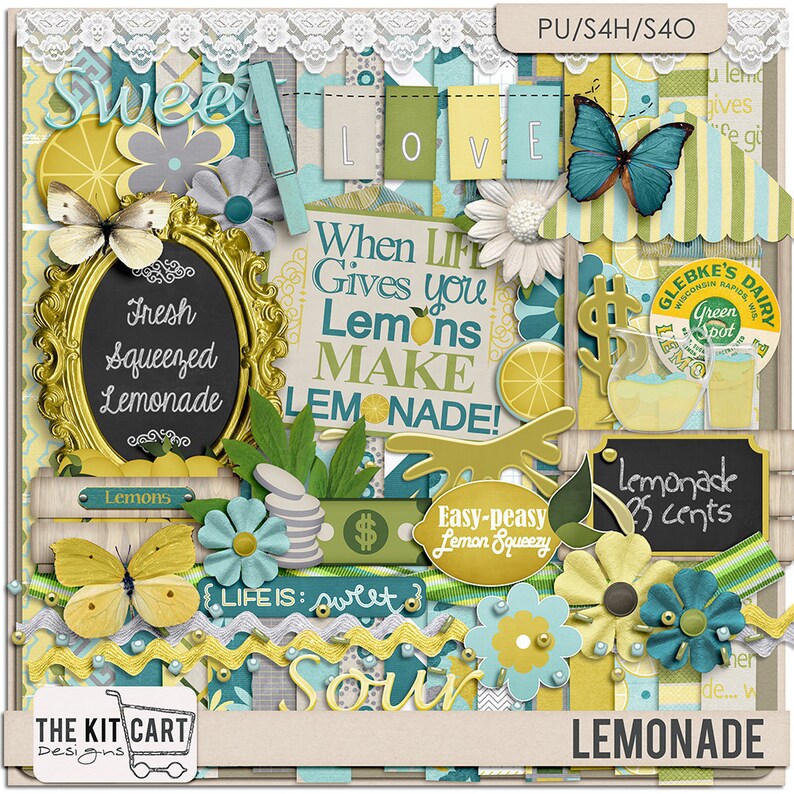 Lemonade Stand Digital Scrapbook Kit - Etsy