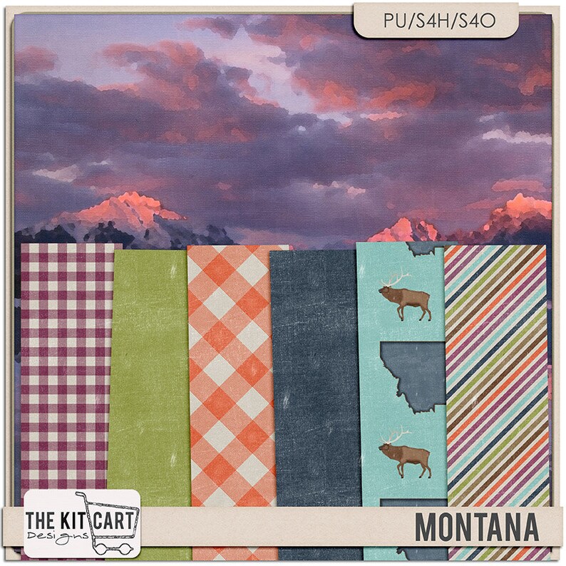 United States Montana Mini Digital Scrapbook Kit - Etsy