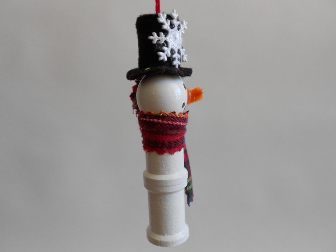 Wooden Spool Snowman Ornament - Etsy